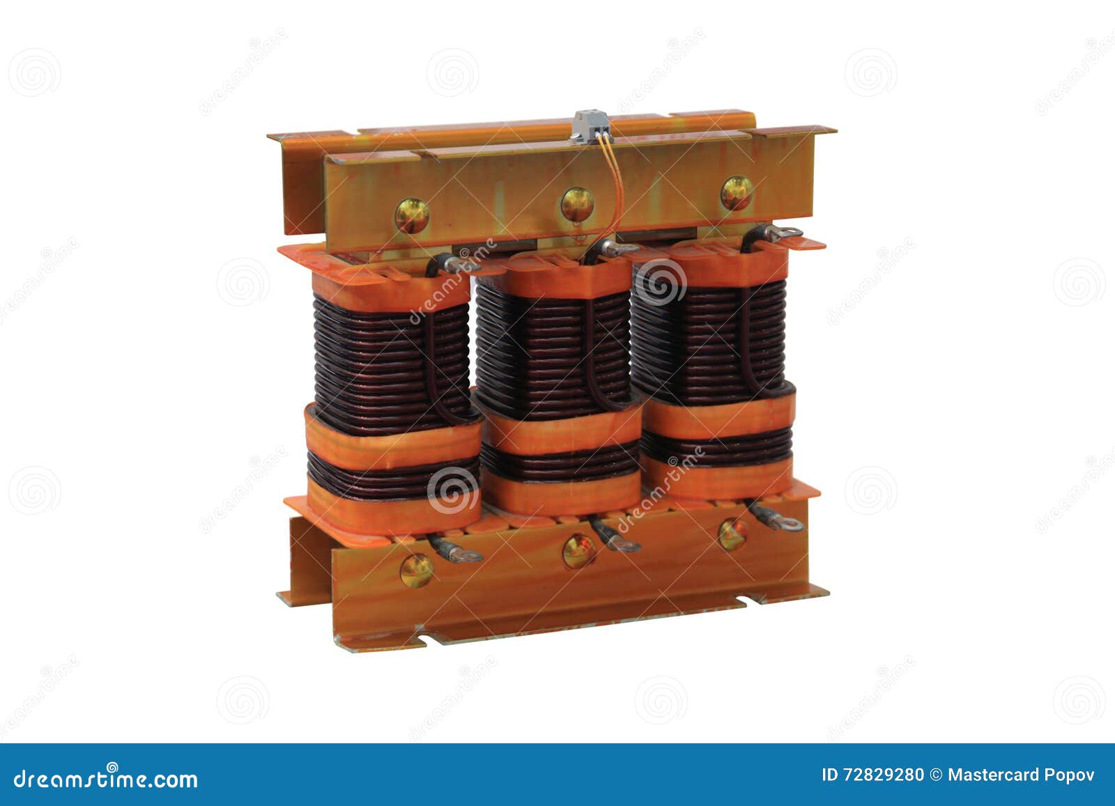 Three-phase Transformer Closeup Stock Photo - Image of winding ...