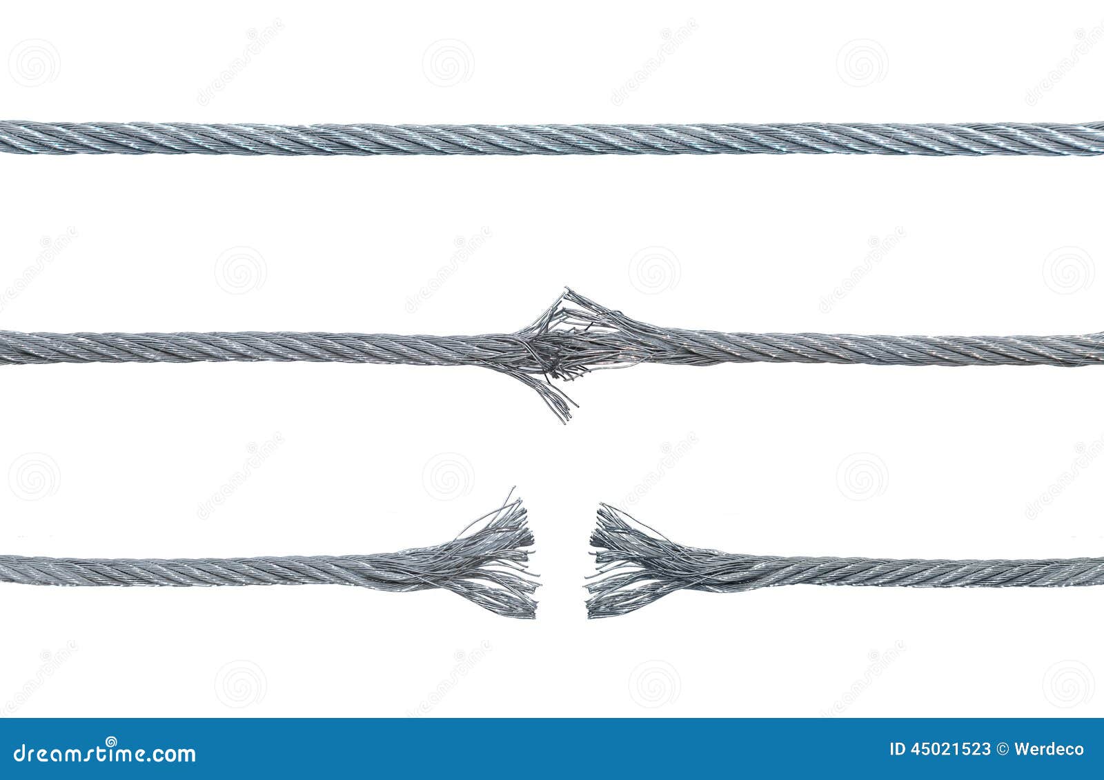Three Phases of a Breaking Metal Cable Stock Image - Image of material ...