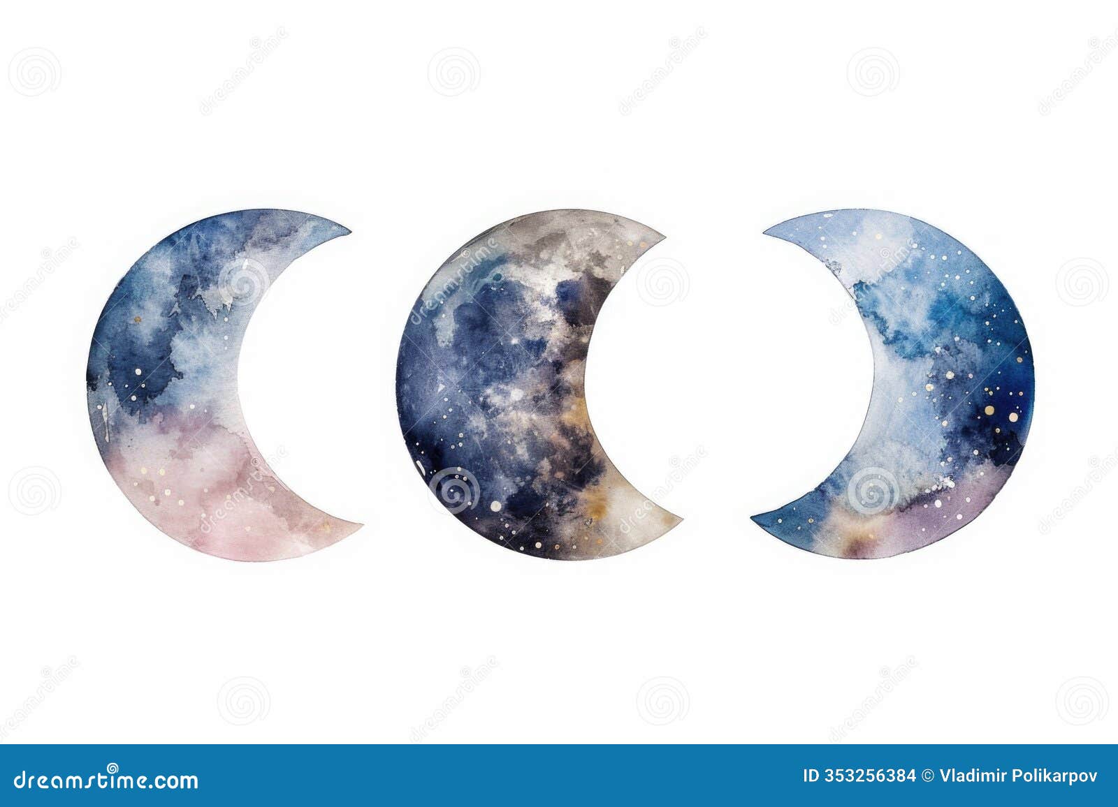 Three Phases Of The Moon, Goddess Symbol And Leaves Coloring Page ...