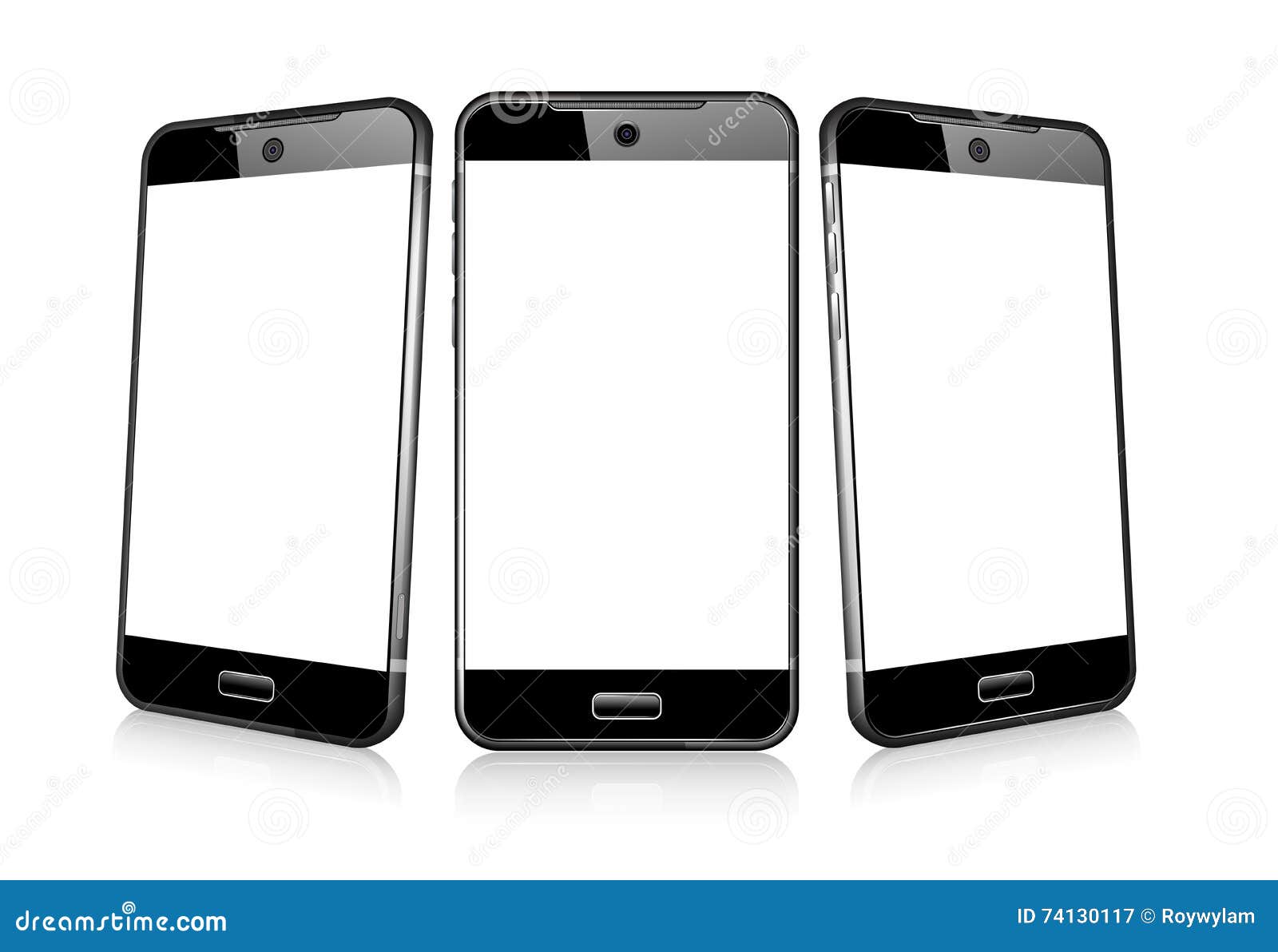 Three Phone Cell Smart Mobile Stock Vector - Illustration of three ...