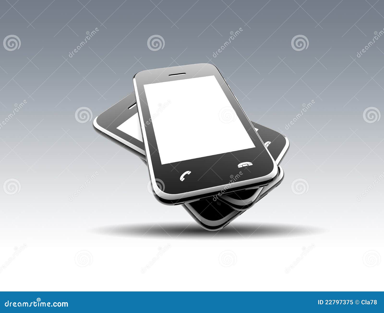Three phones stock illustration. Illustration of computer - 22797375