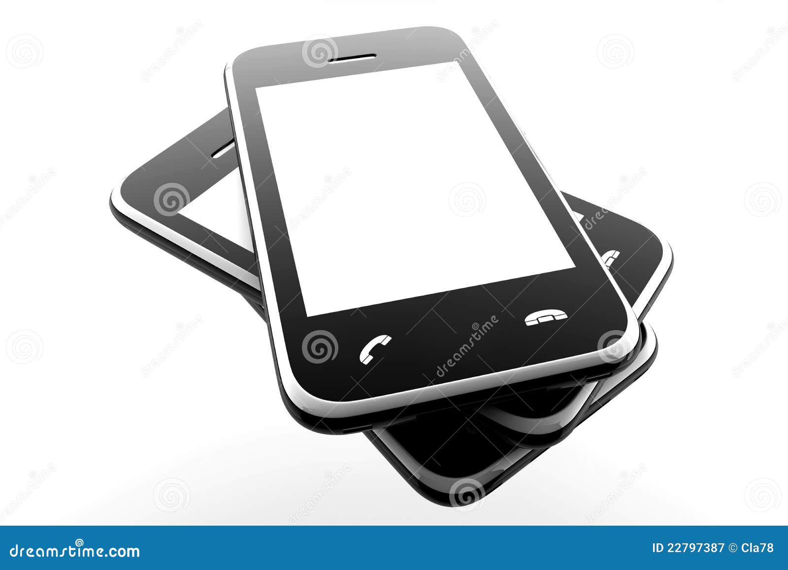 Three phones stock illustration. Illustration of gadget - 22797387