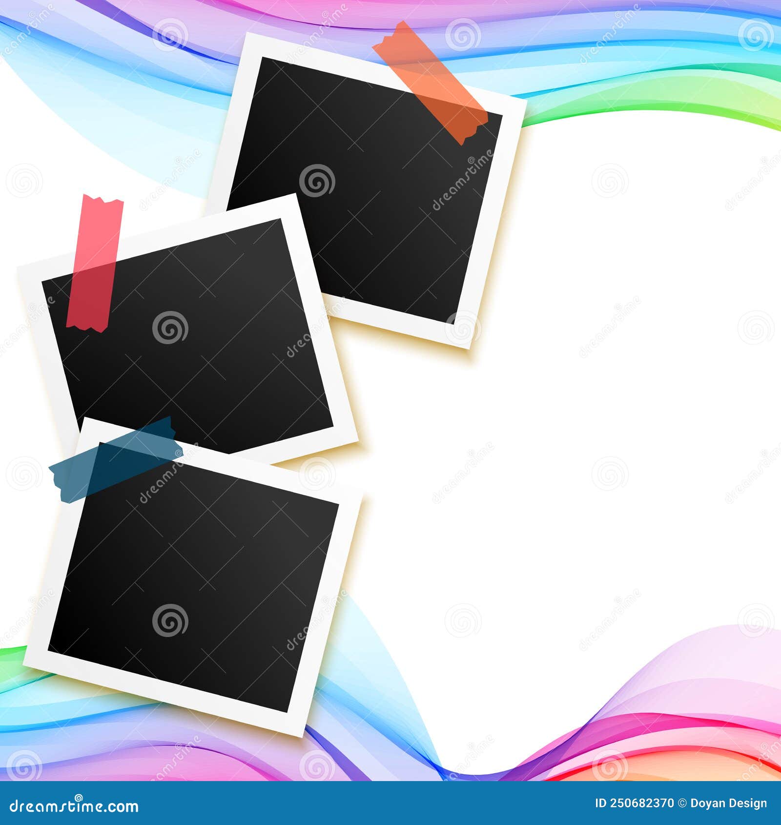 Three Photo Frames On Transparent Background Design Vector Illustration ...