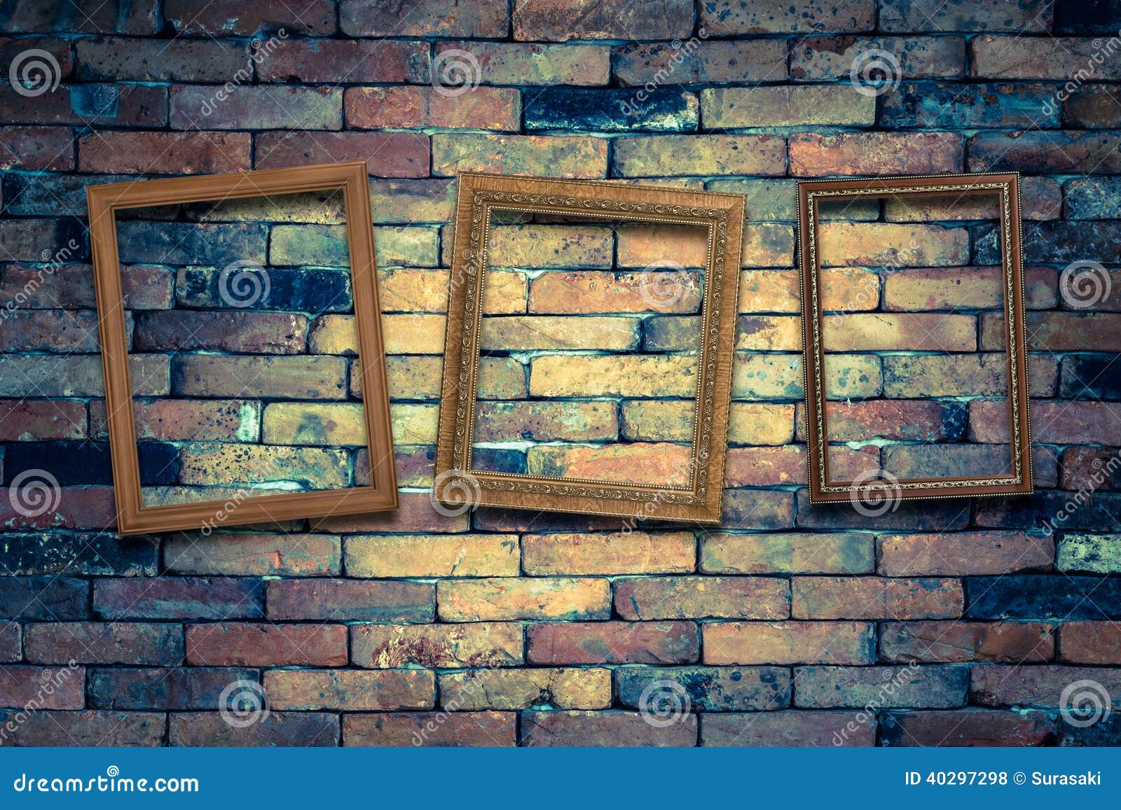 Three Picture Frame on the Wall Stock Photo - Image of interior, retro ...