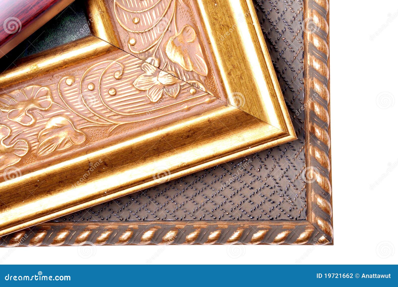 Three picture frames stock photo. Image of gold, empty - 19721662