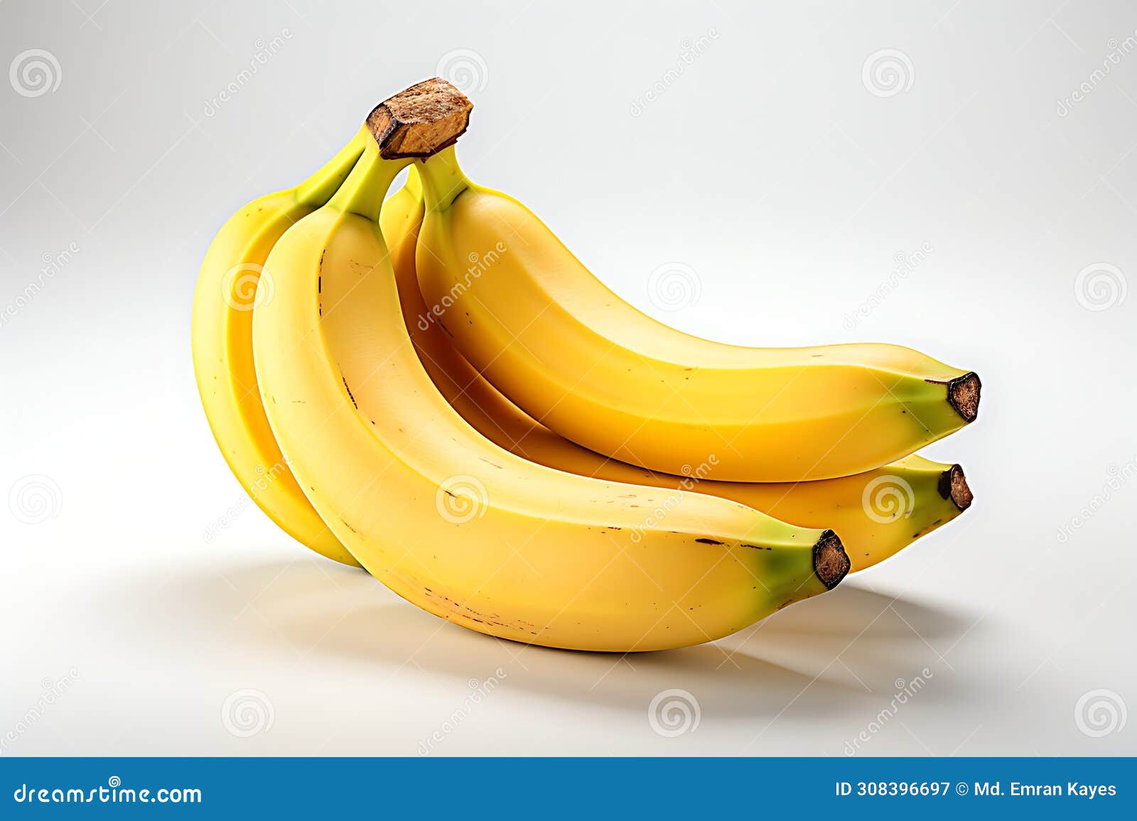 Three Piece of Bananas Isolated on White Background Stock Illustration ...