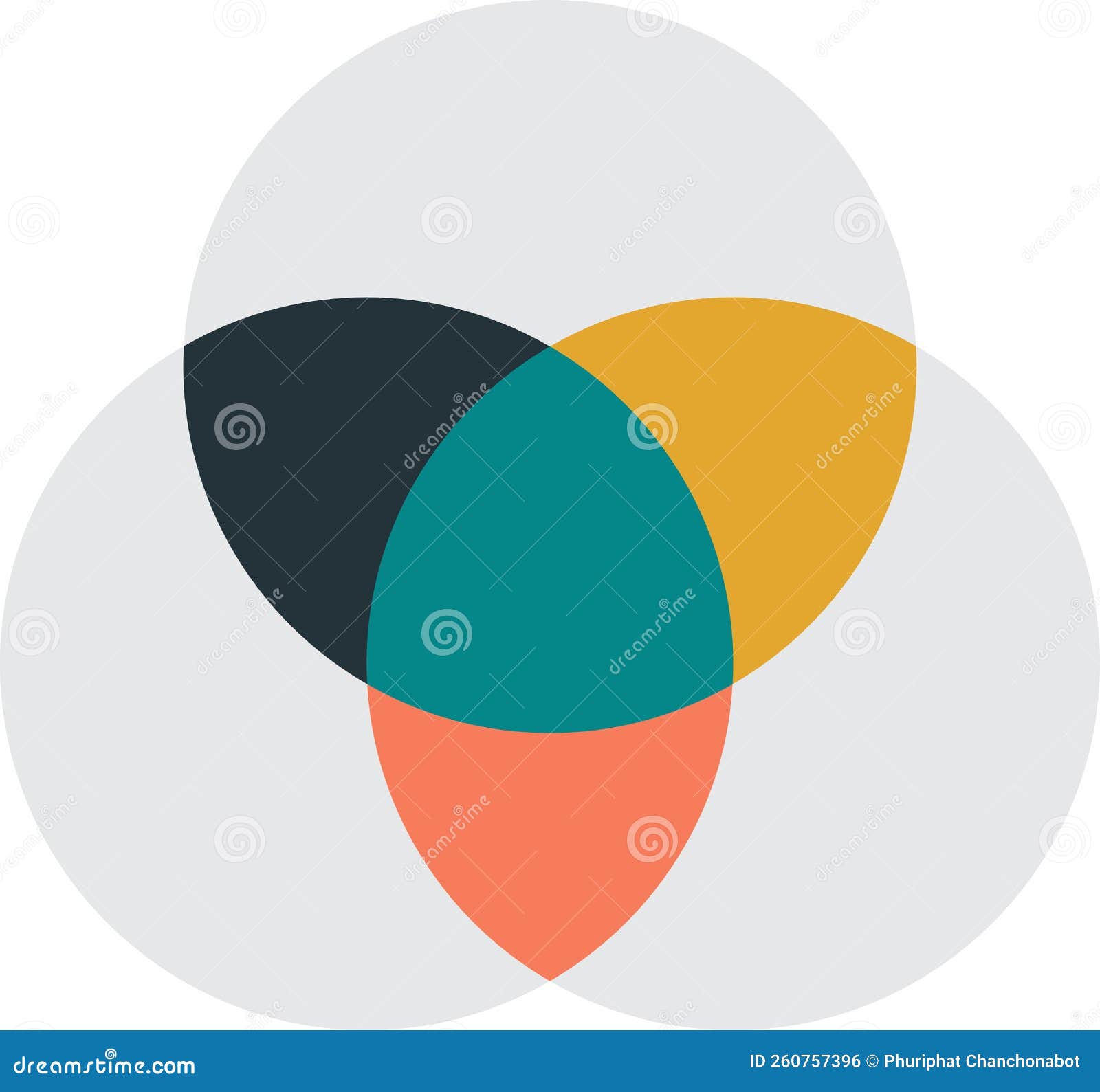 Three Piece Circle Illustration in Minimal Style Stock Vector ...