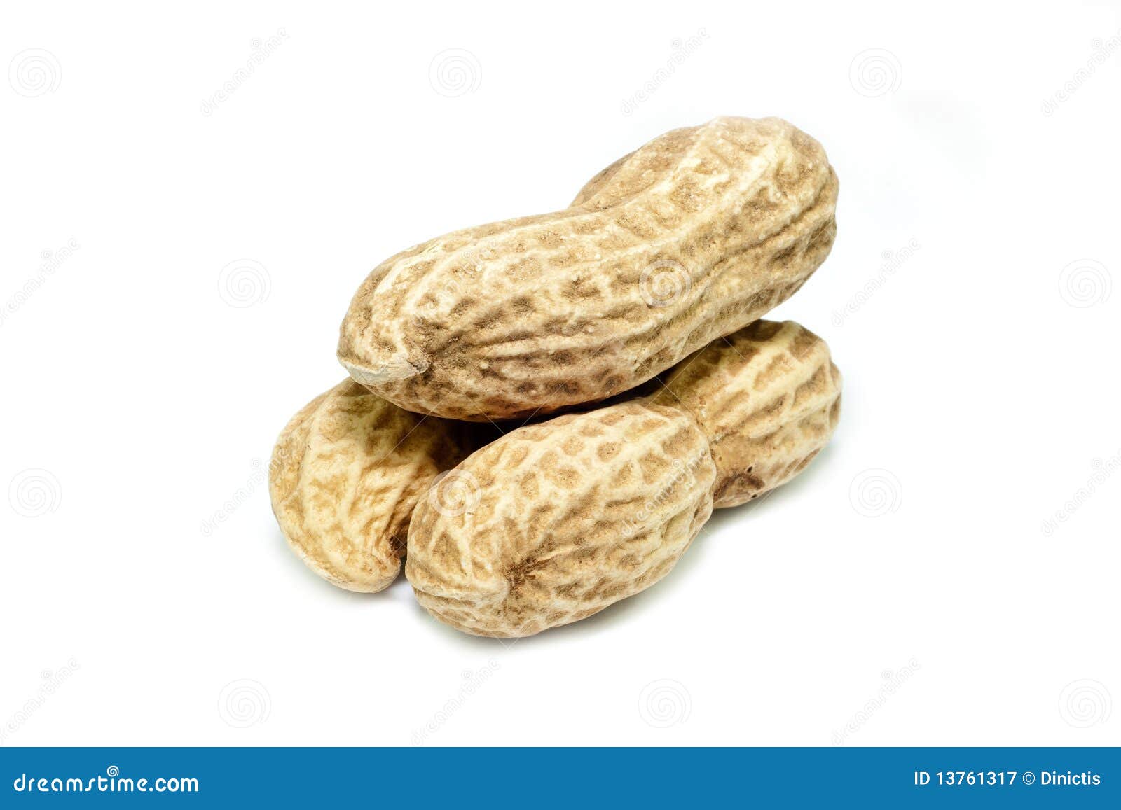 Three Piece of Peanuts Stack Together Stock Image - Image of close ...