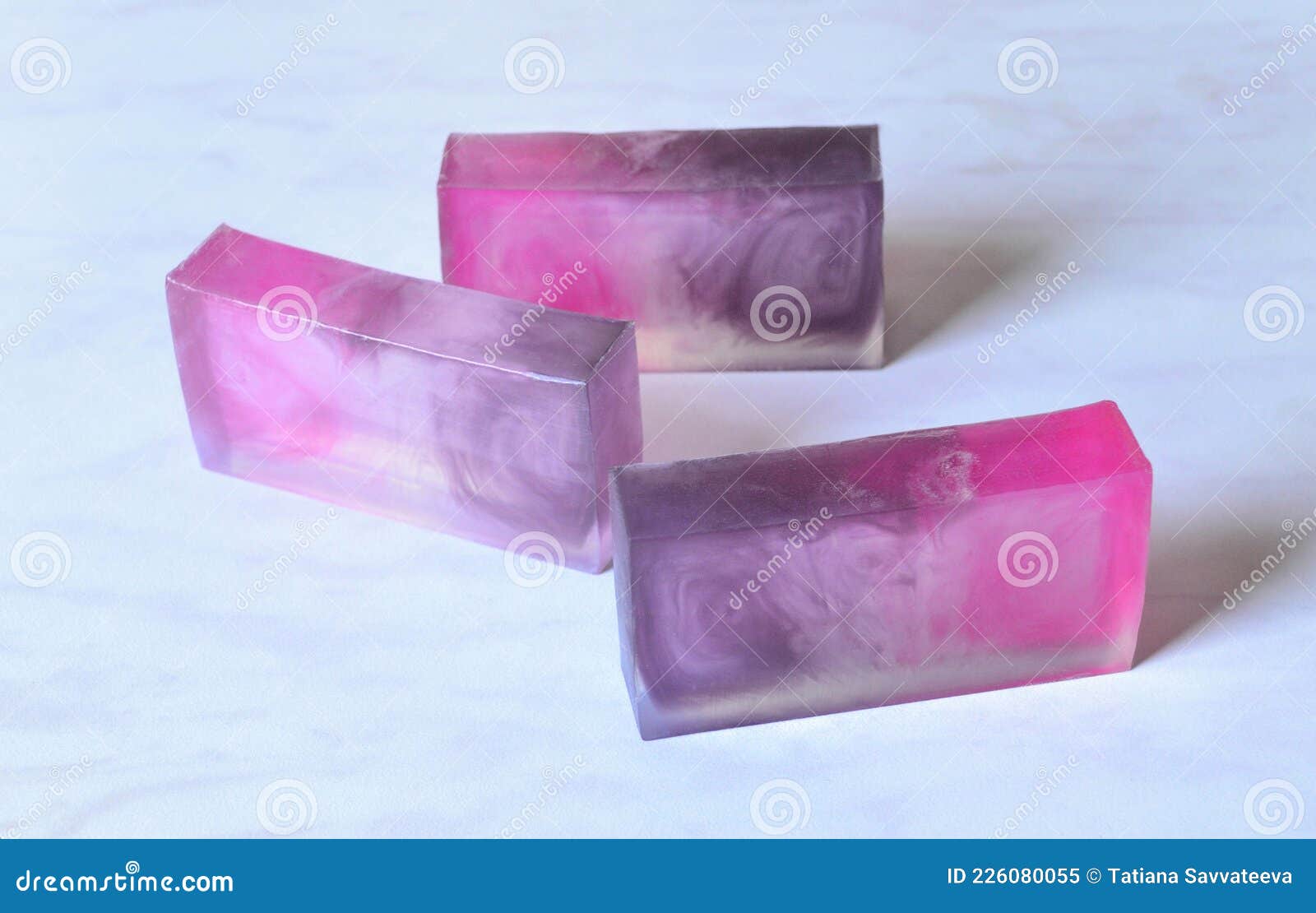 Three Pieces of Beautiful Transparent Handmade Soap Stock Image - Image ...