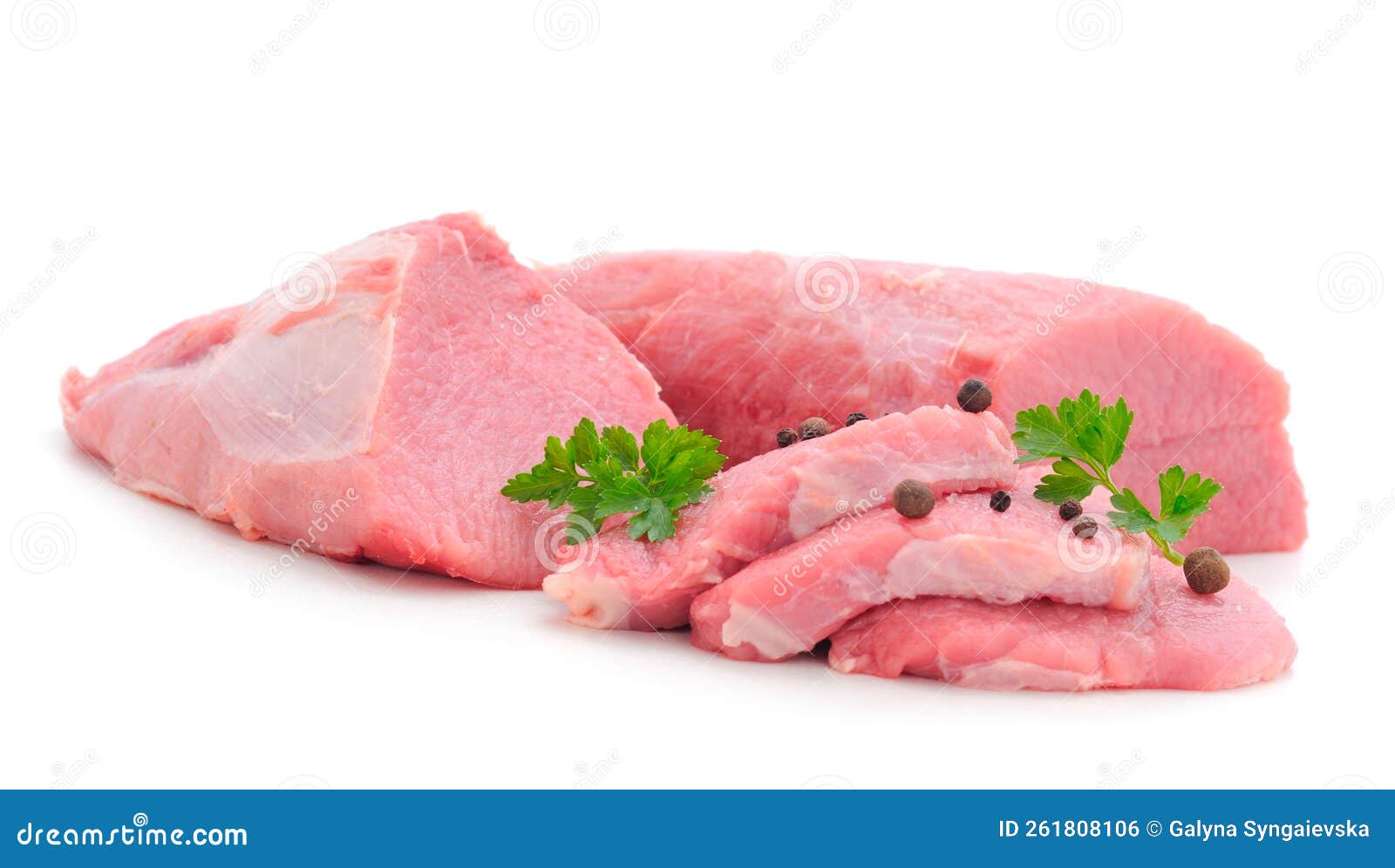 Three pieces of beef meat stock photo. Image of sliced - 261808106
