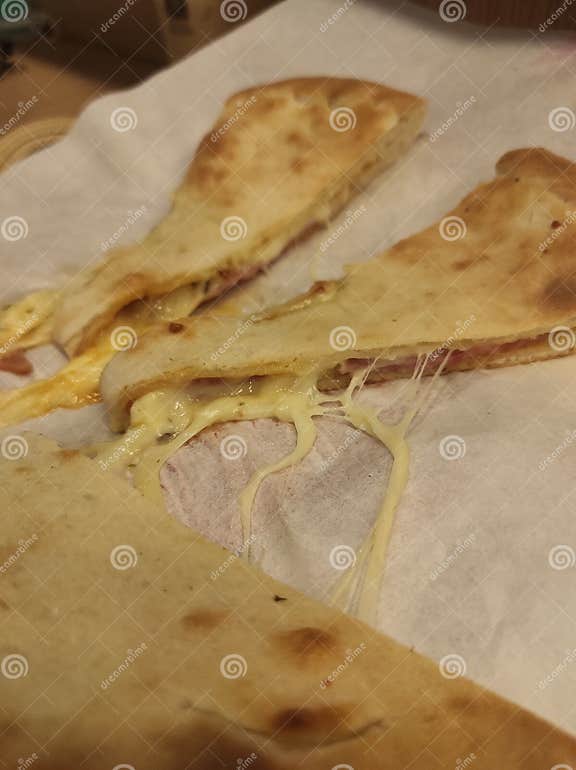 Three Pieces of Cheeze Pizza Stock Photo - Image of cheese, vegetable ...