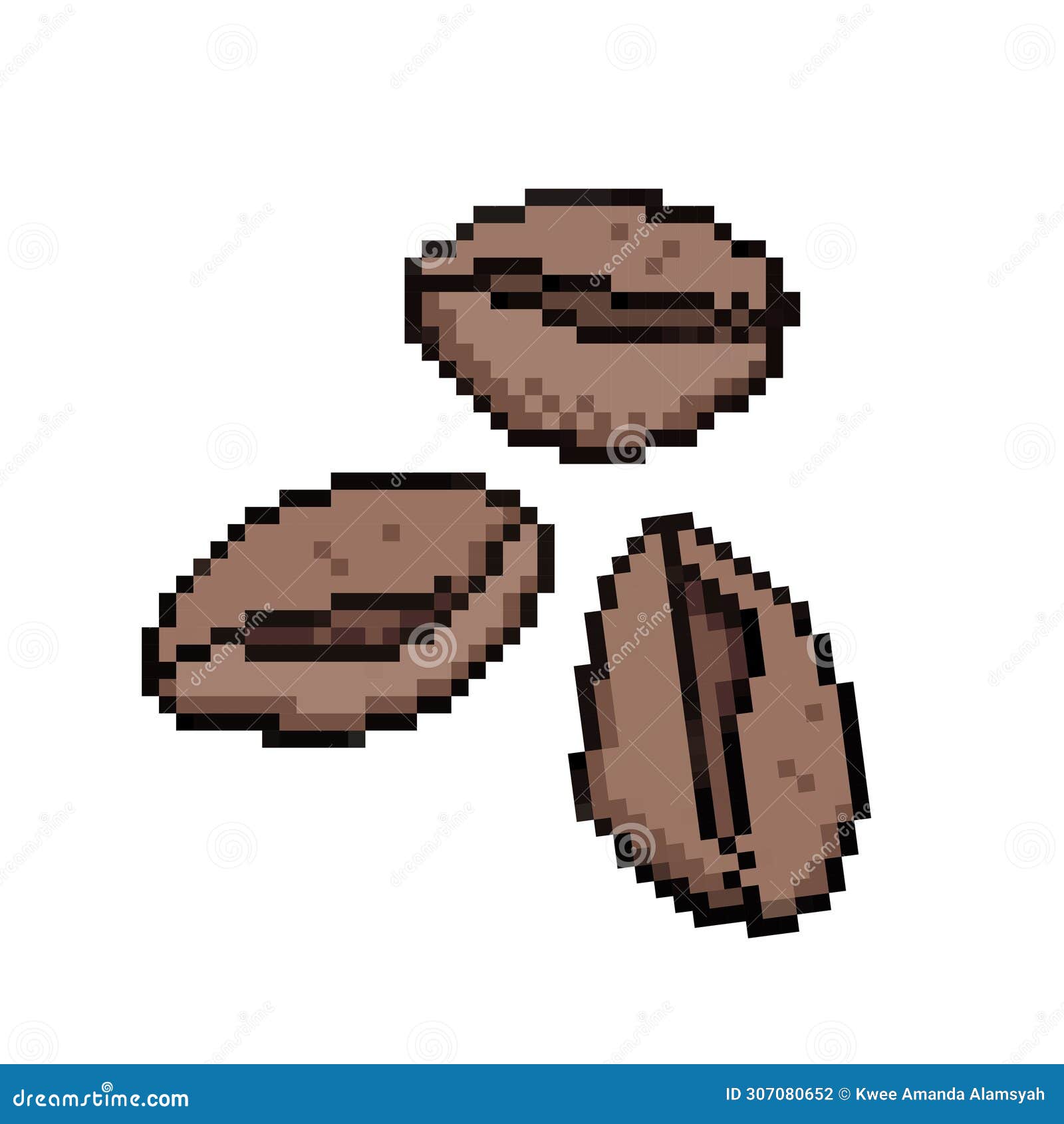 Coffee Beans Pixel Art Vector Illustration Stock Vector - Illustration ...