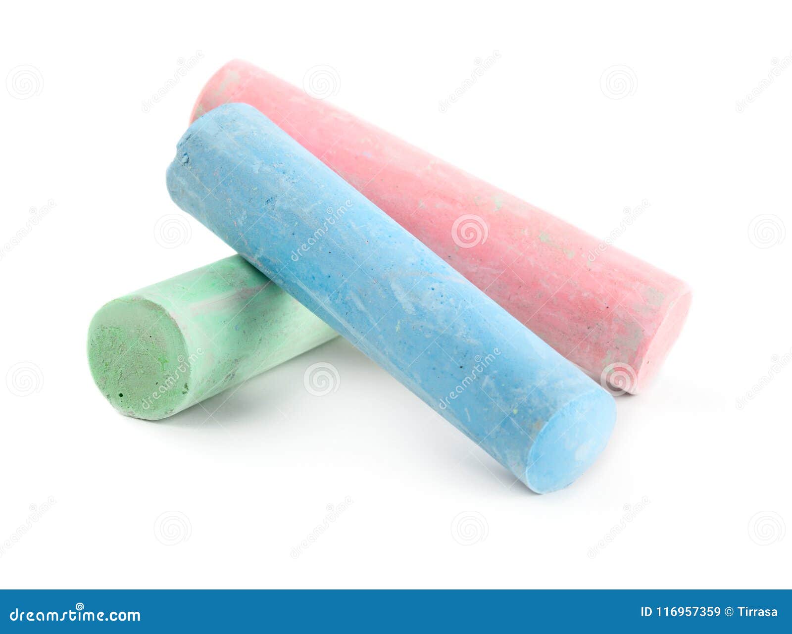Three Pieces of Color Chalk Stock Image - Image of closeup, childhood ...