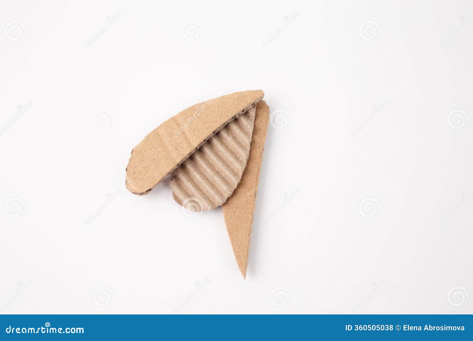 Three Pieces of Corrugated Cardboard on a White Background. Part of ...