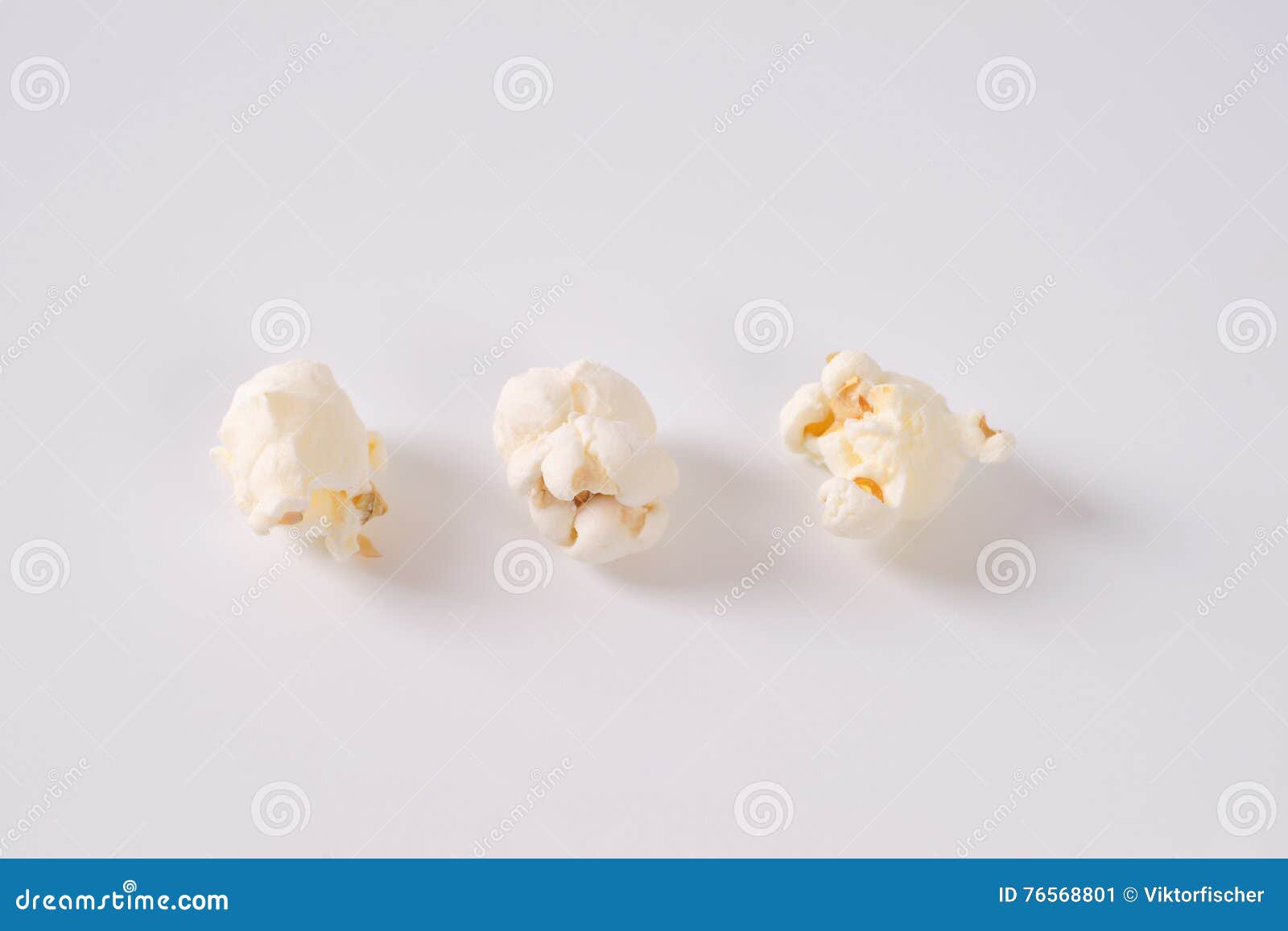 Three Pieces of Fresh Popcorn Stock Image - Image of piece, treat: 76568801