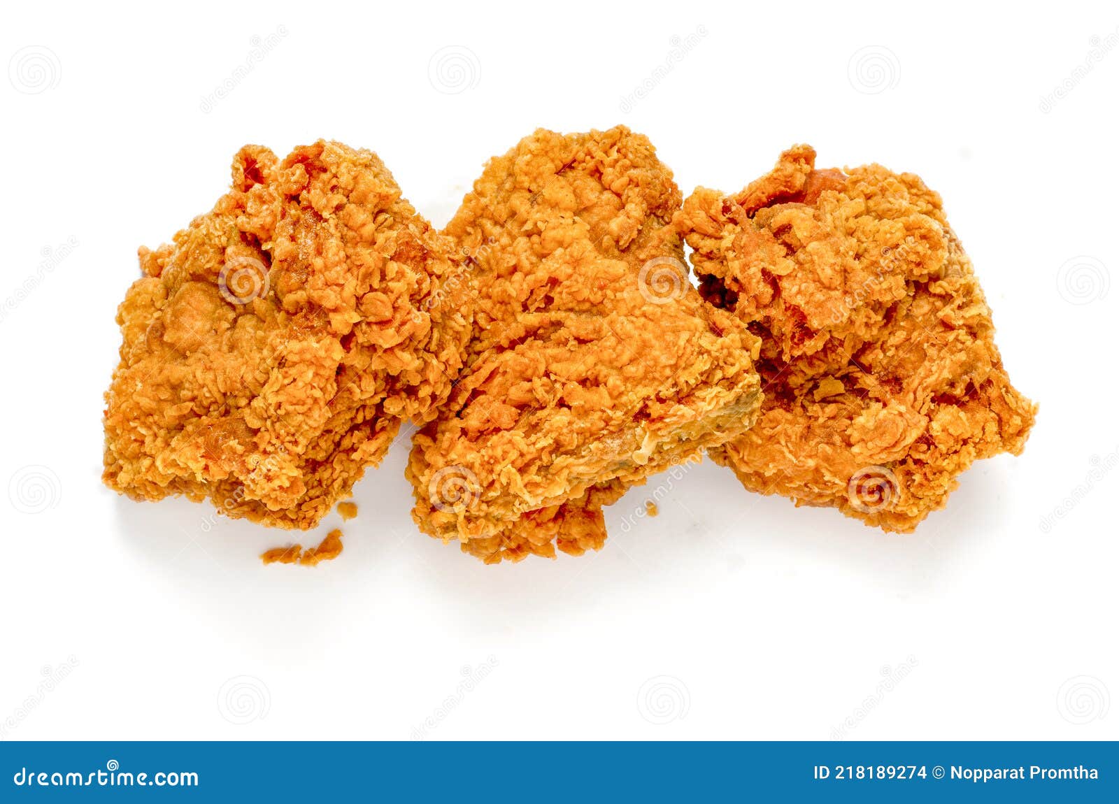 Three Pieces of Fried Chicken Stock Photo - Image of crunchy, snack ...