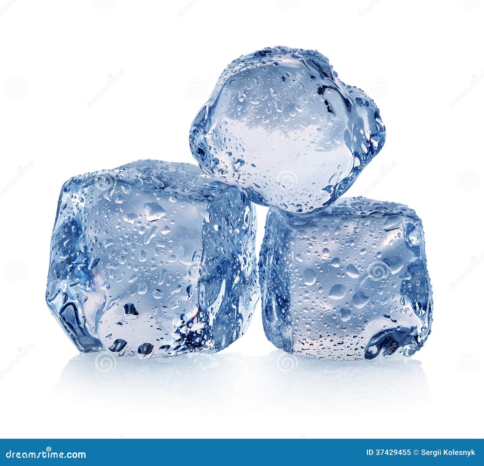 Three pieces of ice stock image. Image of cubes, transparent - 37429455
