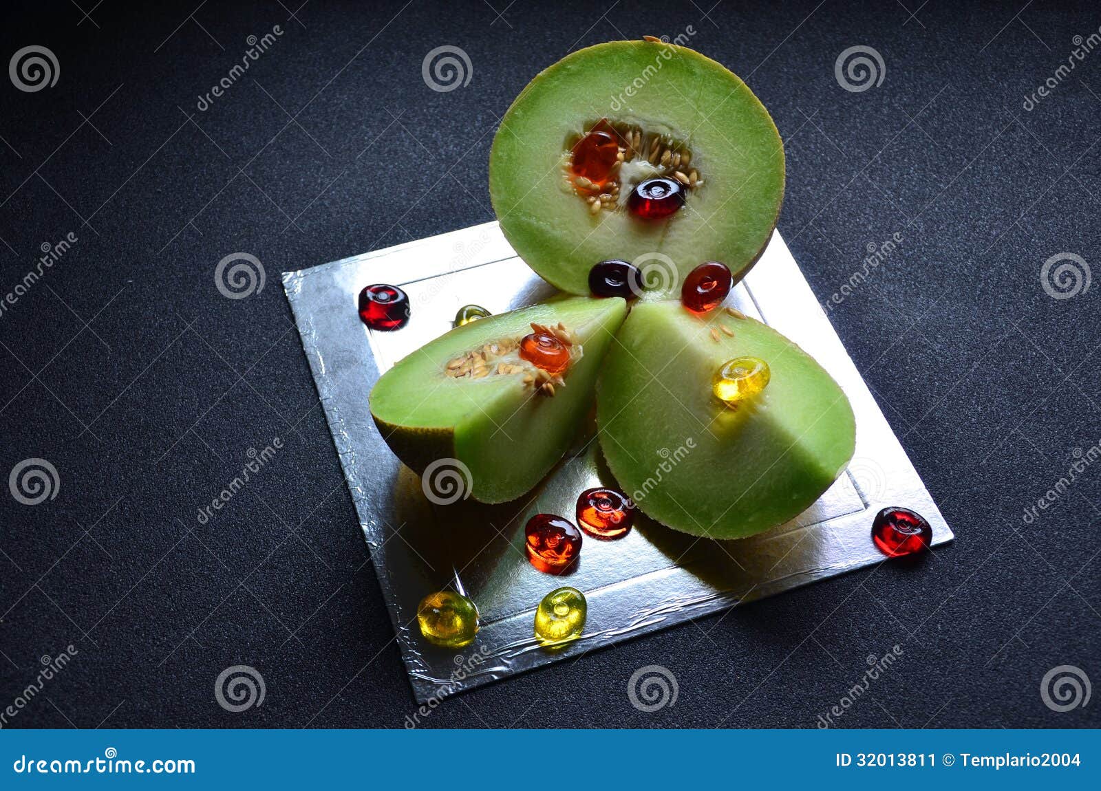 Three Pieces of Melon and Sweets Stock Image - Image of nutritious ...