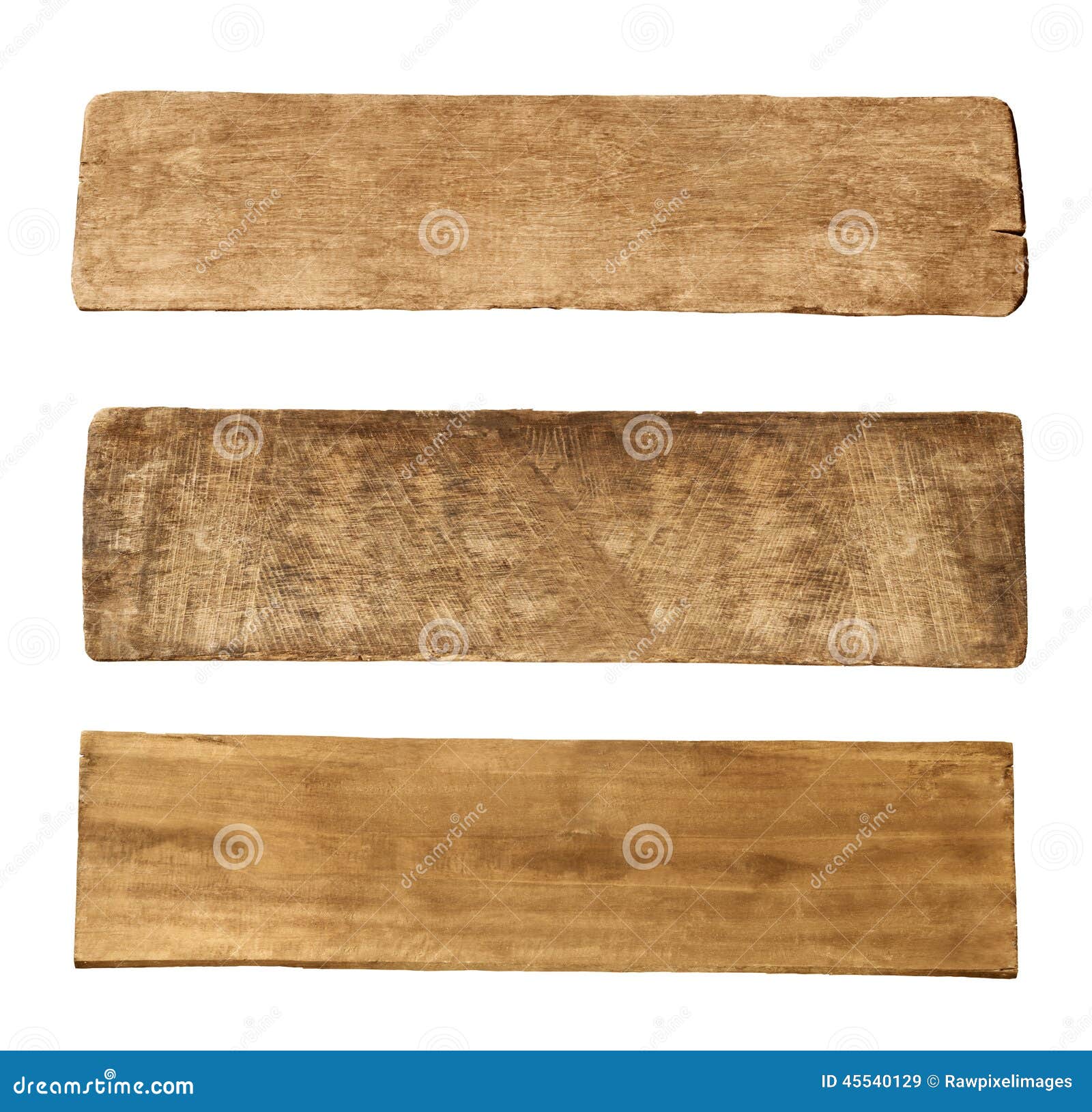 Three Pieces of Old Wooden Boards Stock Image - Image of grained, brown ...