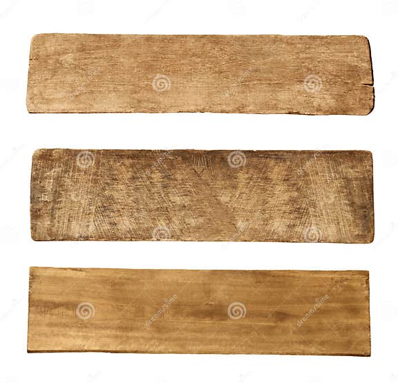 Three Pieces of Old Wooden Boards Stock Image - Image of grained, brown ...