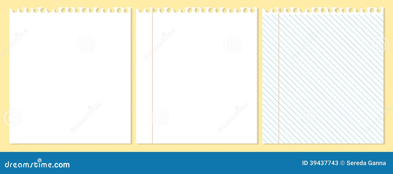 Three pieces of paper stock vector. Illustration of page - 39437743