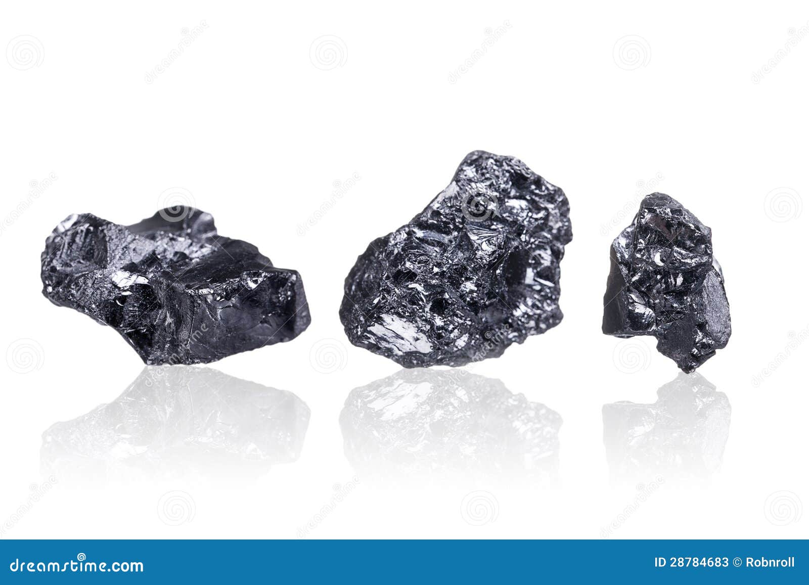 Three Pieces of a Small Anthracite Coal, on White Stock Image - Image ...
