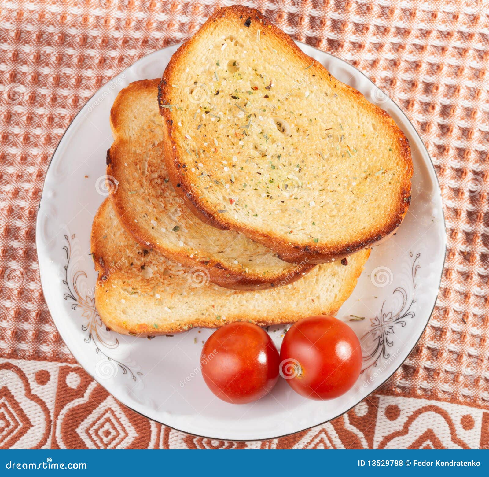 Three Pieces of Toasted Bread Stock Photo - Image of cherry, fried ...