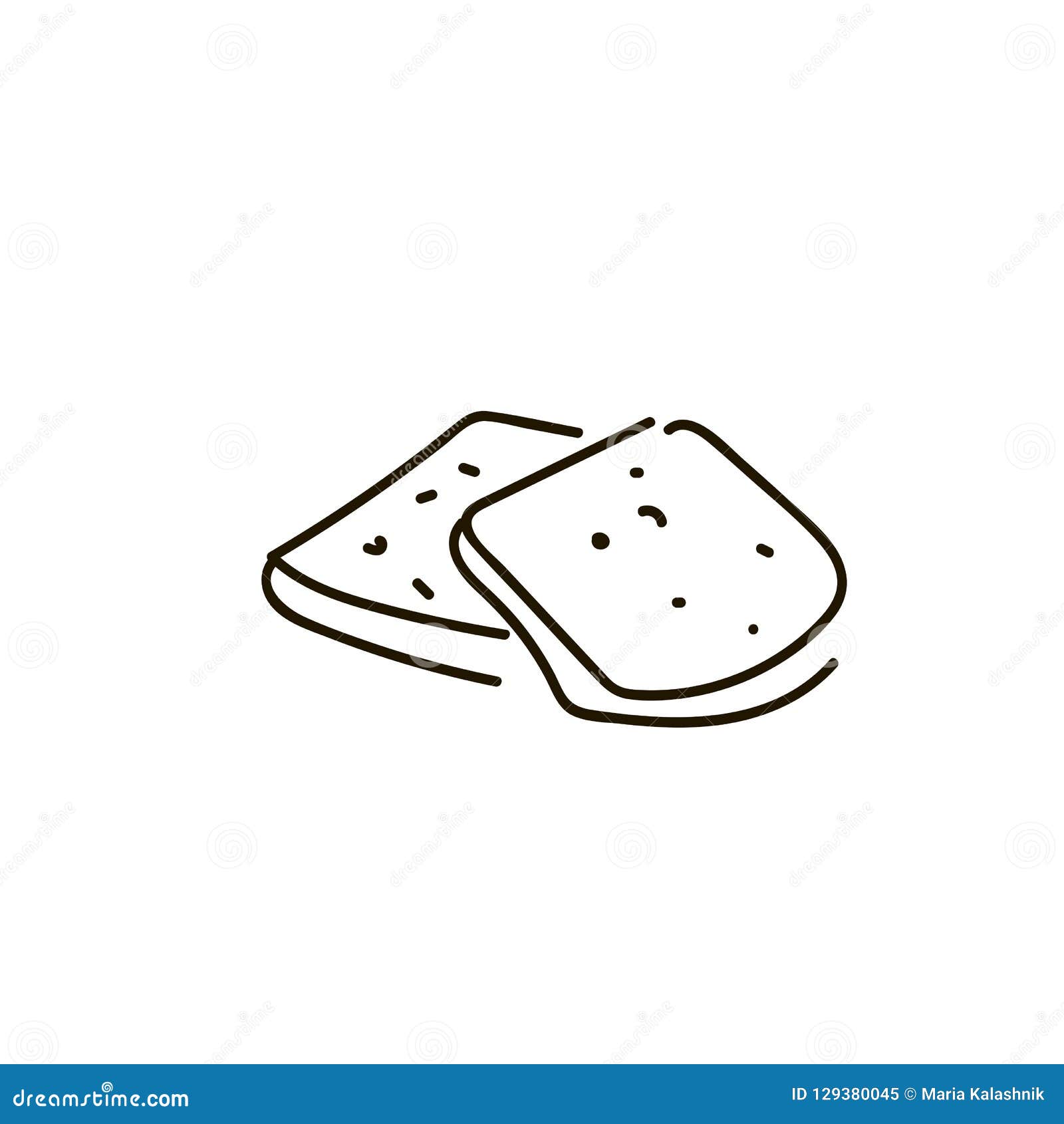 Three Pieces of White Loaf on the White Background Stock Illustration ...