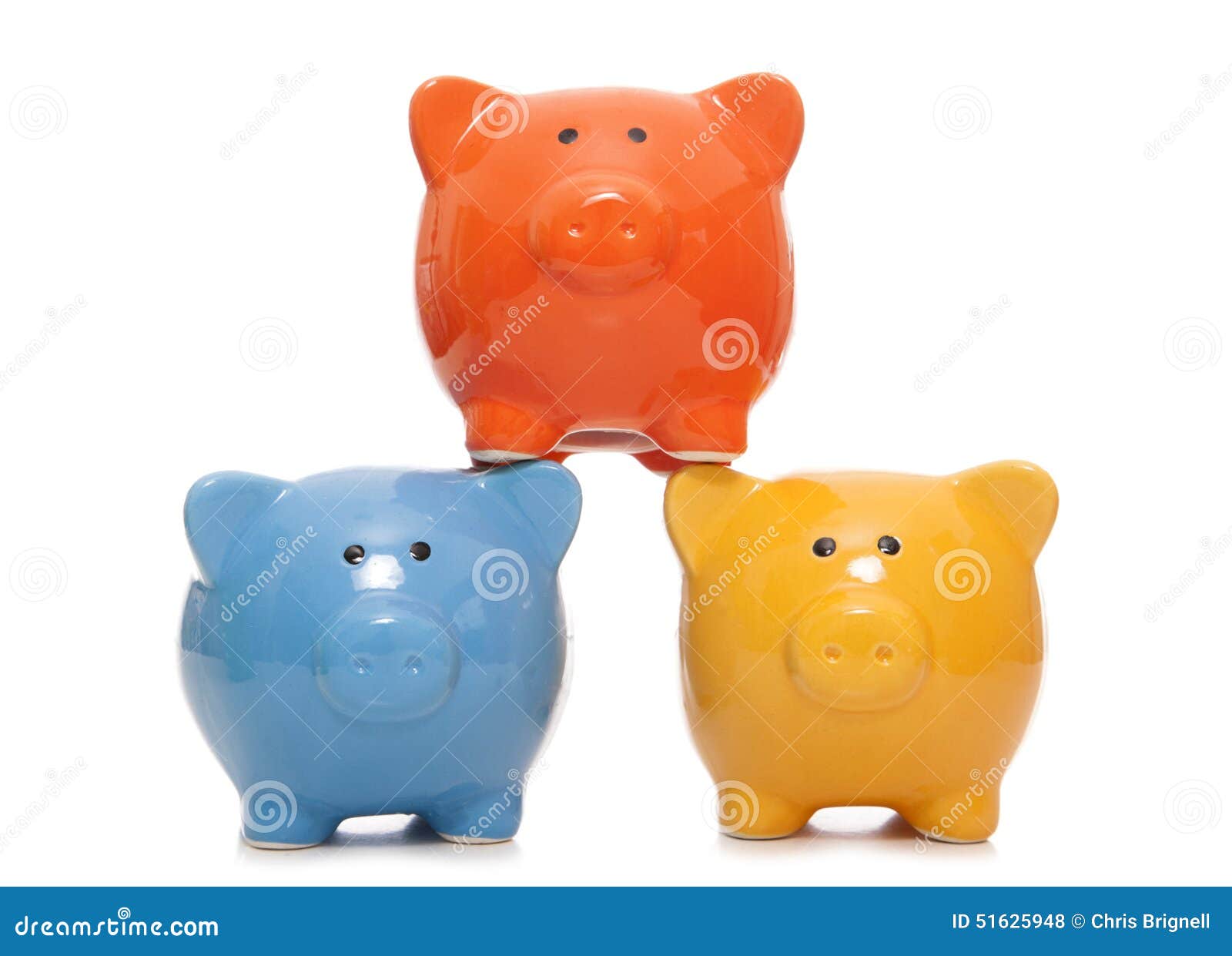 Three piggy banks stock photo. Image of piggy, studio - 51625948