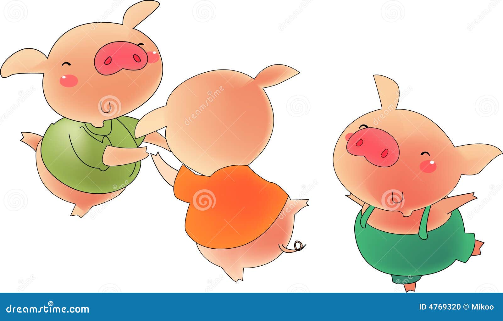 Three pigs 1 stock vector. Illustration of pigs, decorative - 4769320