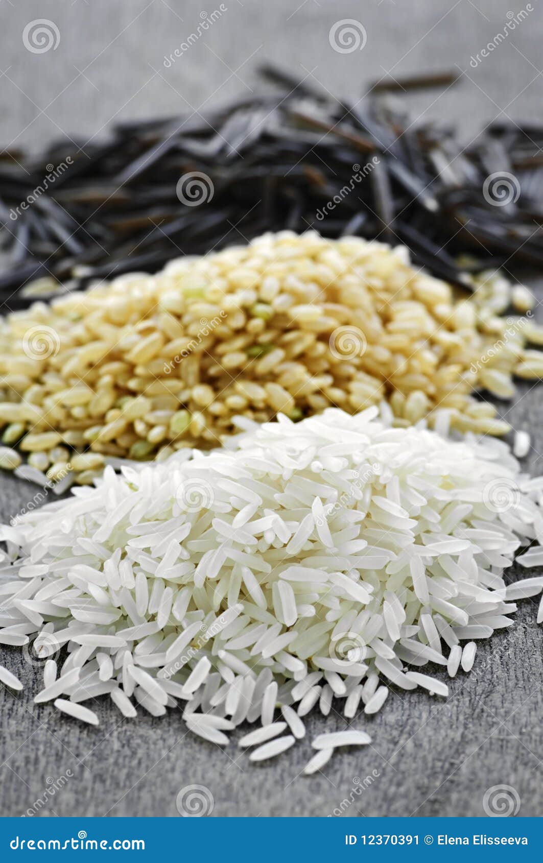 Three piles of rice stock image. Image of grain, pile - 12370391