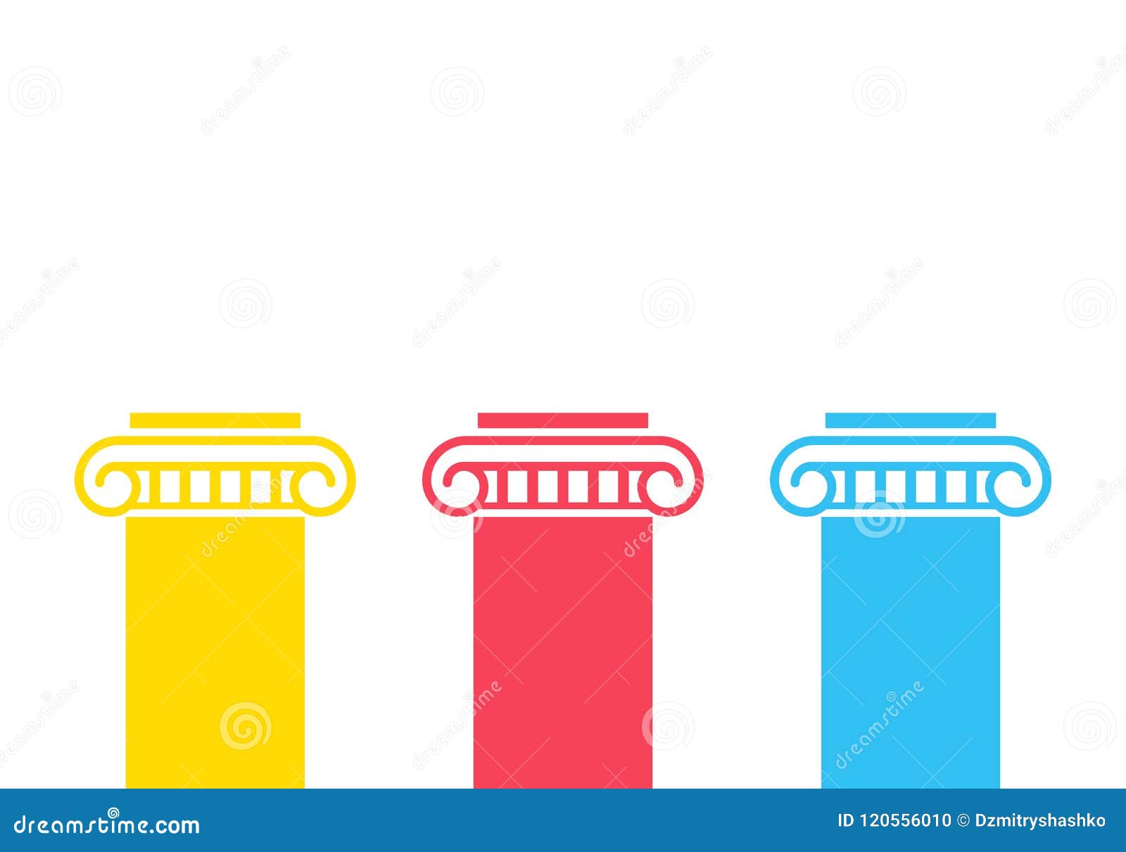 Three pillar diagram stock vector. Illustration of finance - 120556010