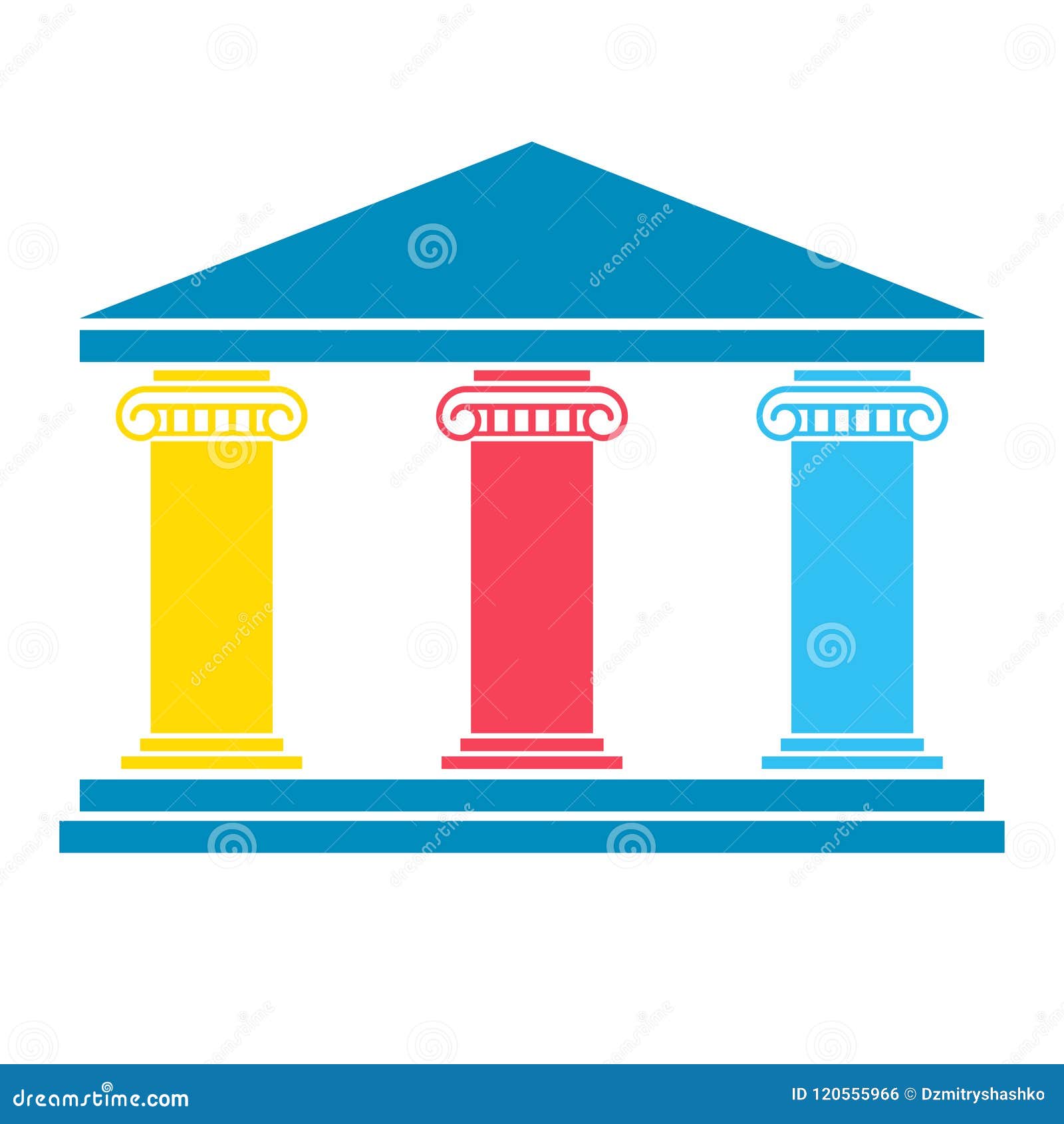Three pillar diagram stock vector. Illustration of data - 120555966