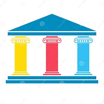 Three pillar diagram stock vector. Illustration of data - 120555966