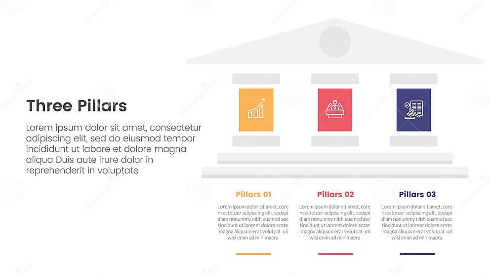 Three Pillars Framework with Ancient Classic Construction Infographic 3 ...
