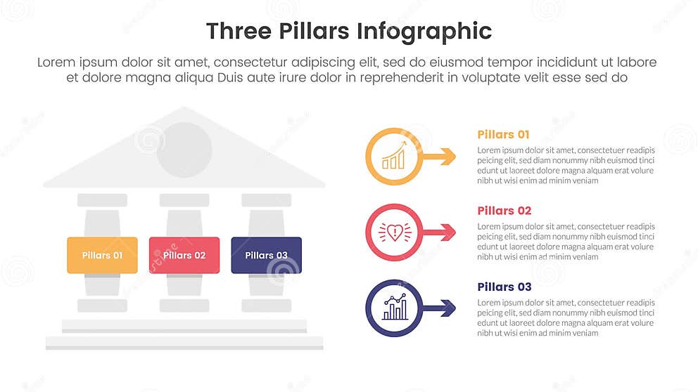 Three Pillars Framework with Ancient Classic Construction Infographic 3 ...