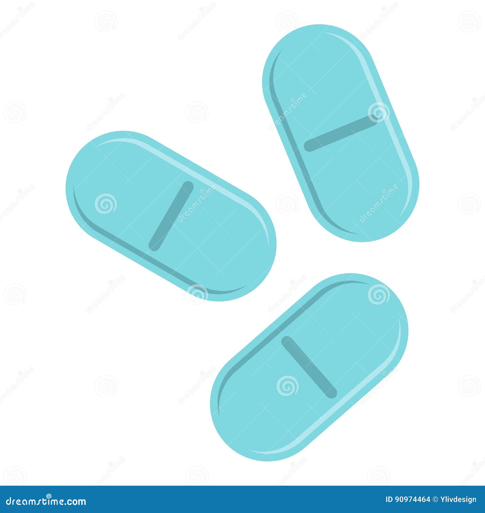 Three pills icon isolated stock vector. Illustration of blue - 90974464