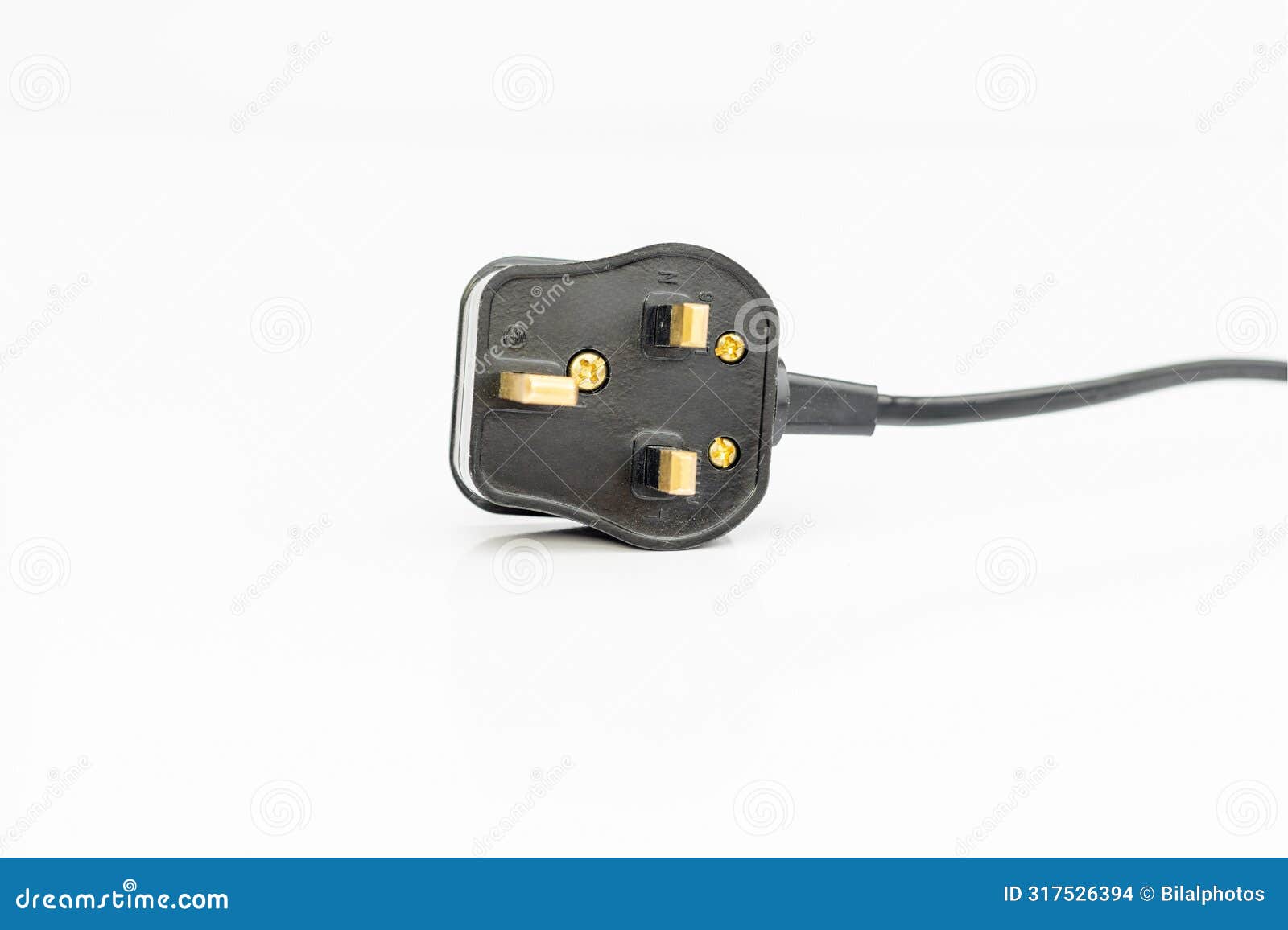 Three Pin Ac Power Plug Isolated On White Background Royalty-Free Stock ...