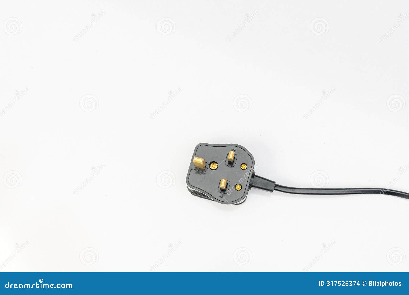 Three Pin Electric Plug Isolated on the White Background Stock Photo ...