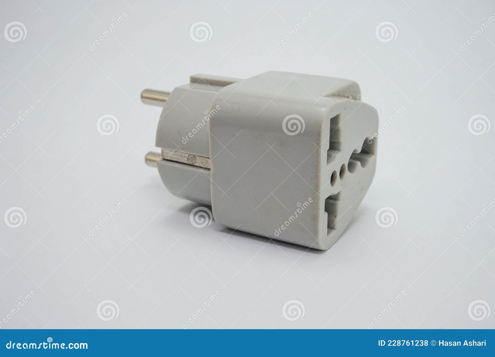 Three Pin Electric Plug in White Stock Photo - Image of iron, font ...