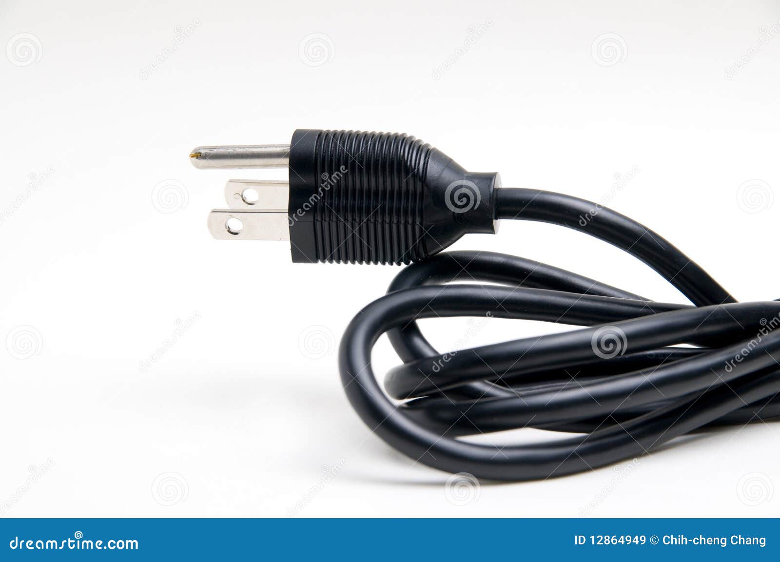 Three Pin Plug On Light Blue Background With A Copy Space Royalty-Free ...