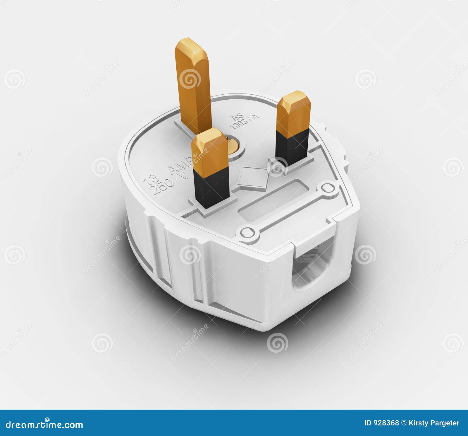 Three pin plug stock illustration. Illustration of isolated - 928368