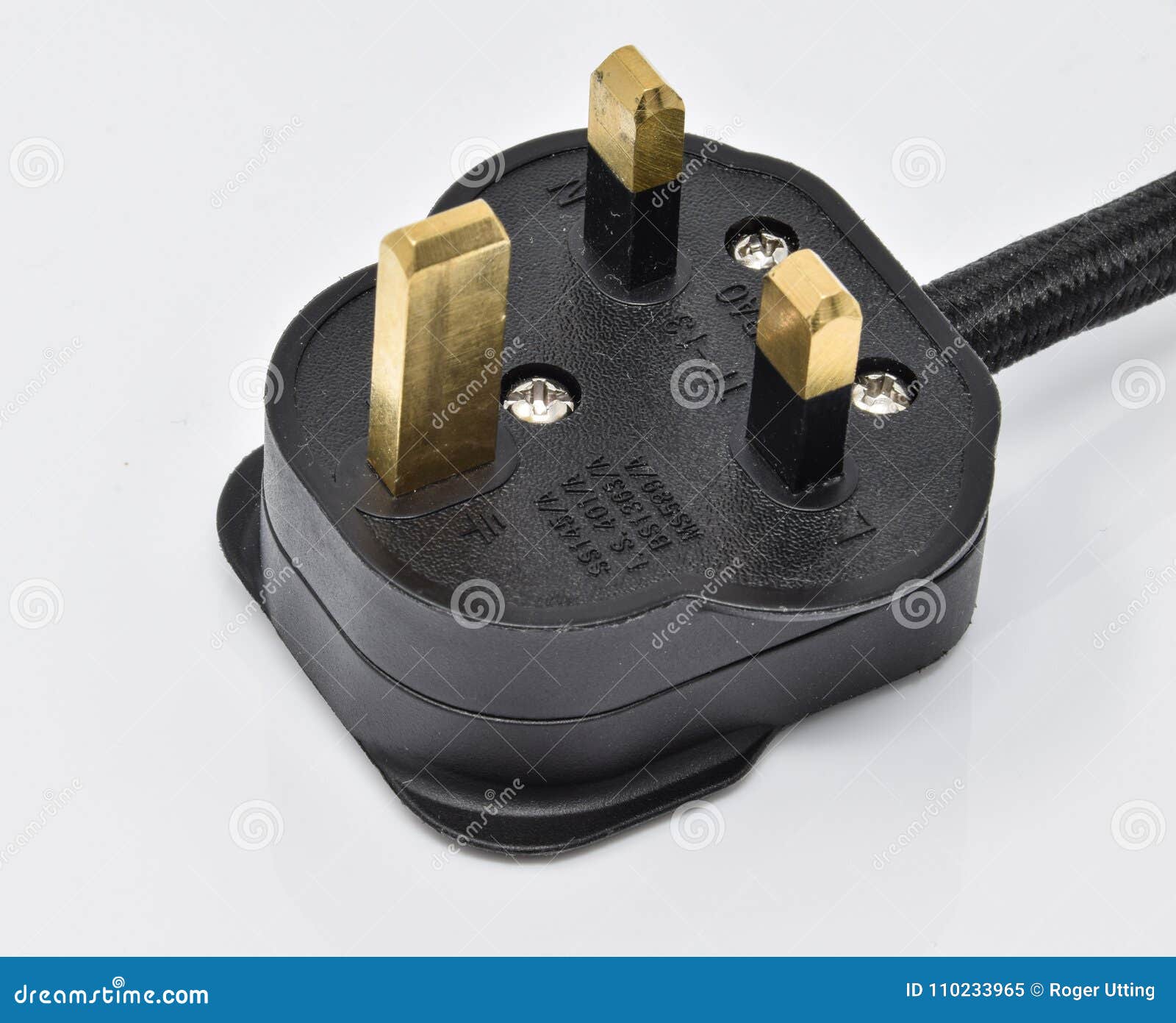 Three pin plug stock image. Image of earth, plug, fuse - 110233965