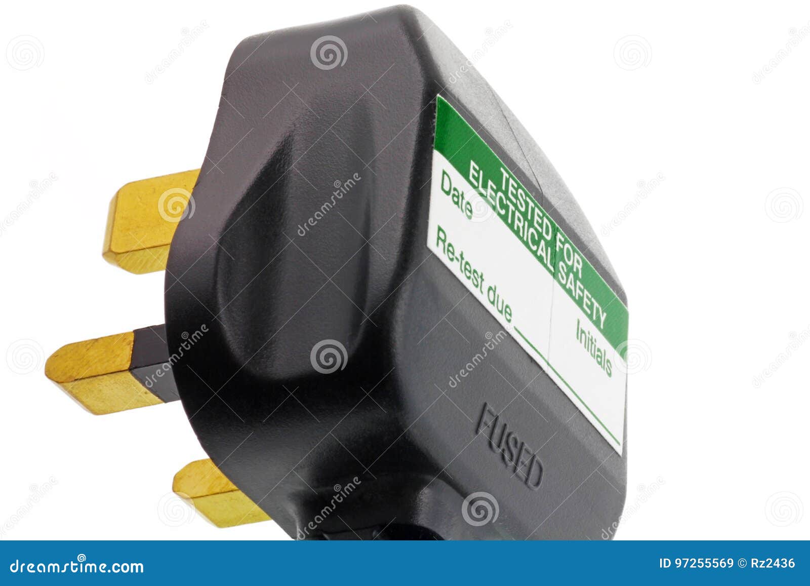 Three pin plug stock image. Image of fuse, electric, electrical - 97255569