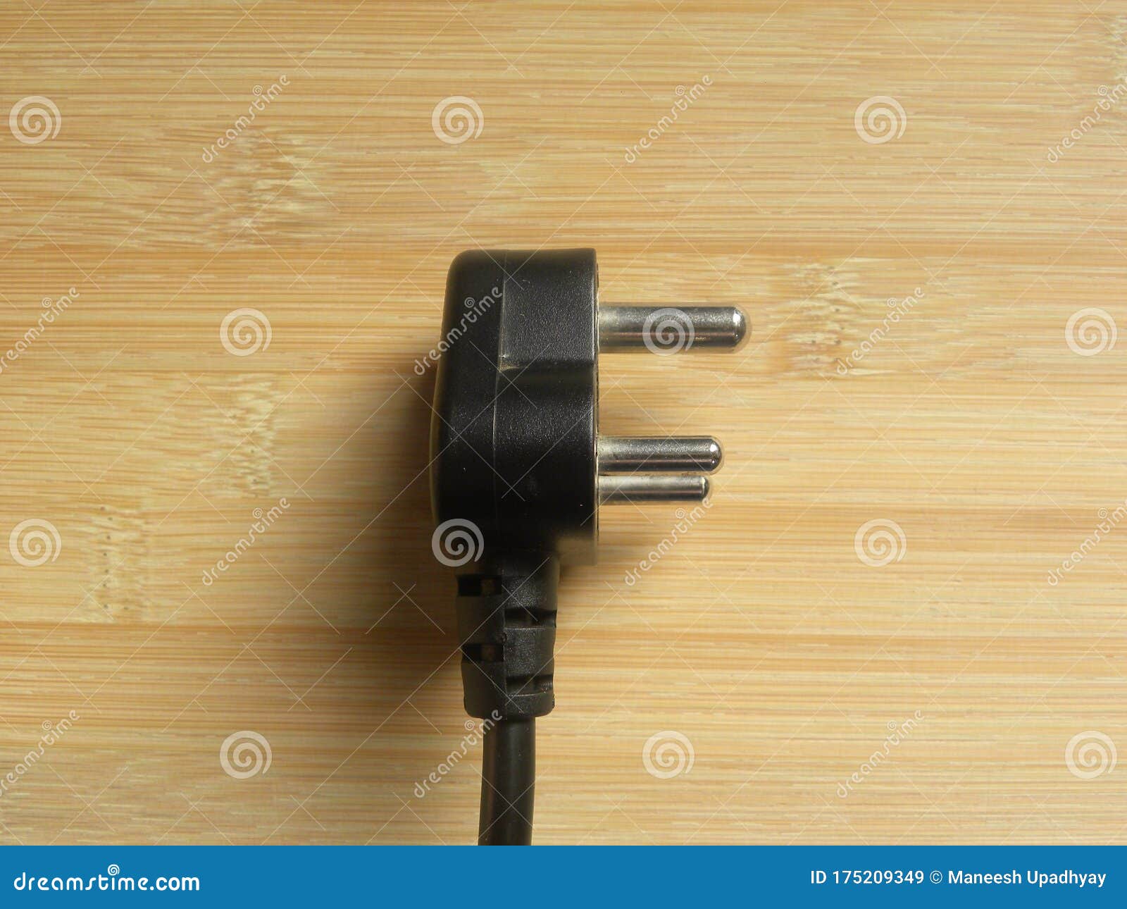 Three pin power plug stock image. Image of current, connection - 175209349