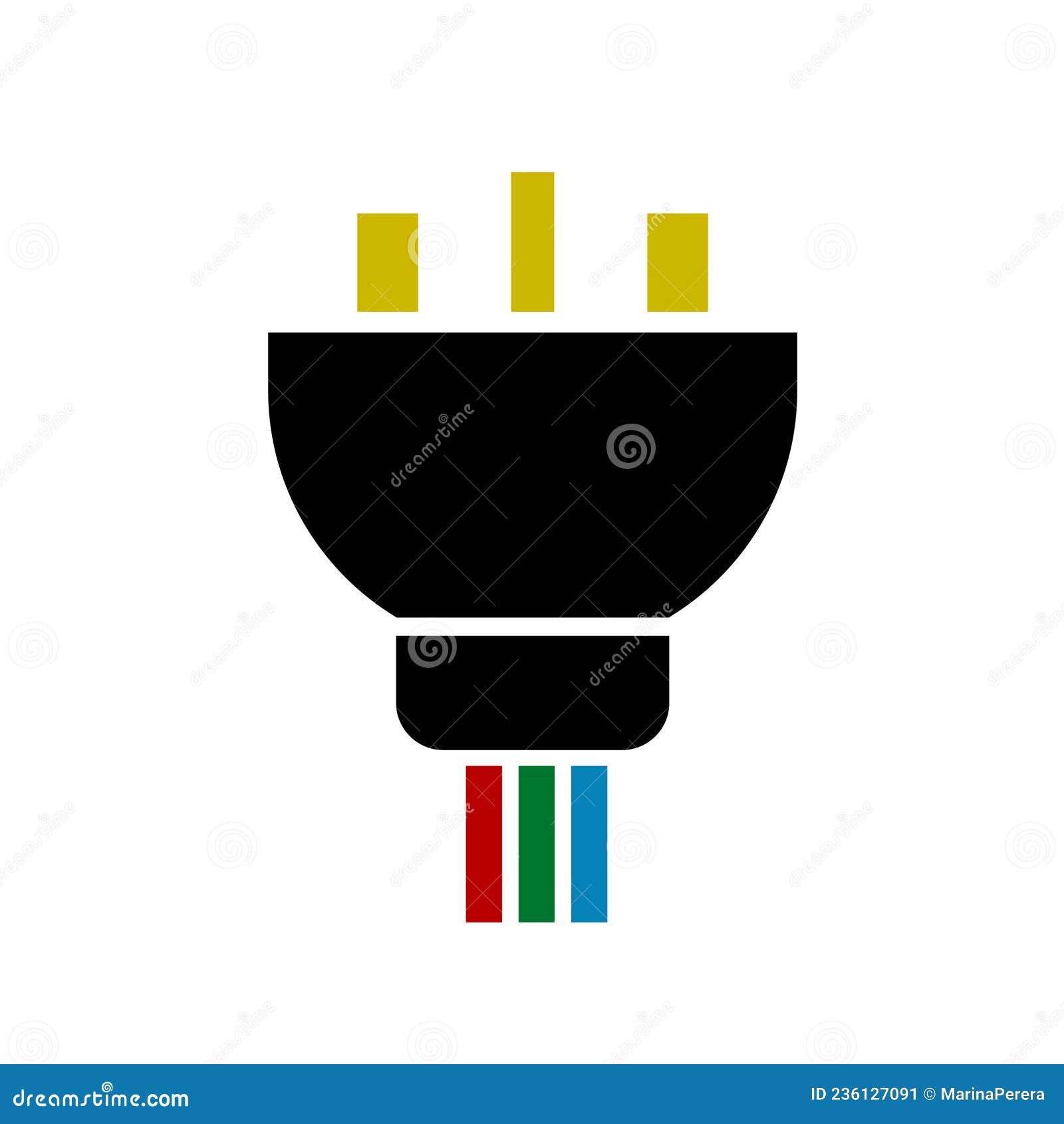 Three Pin Power Socket Adapter Icon Stock Vector - Illustration of ...