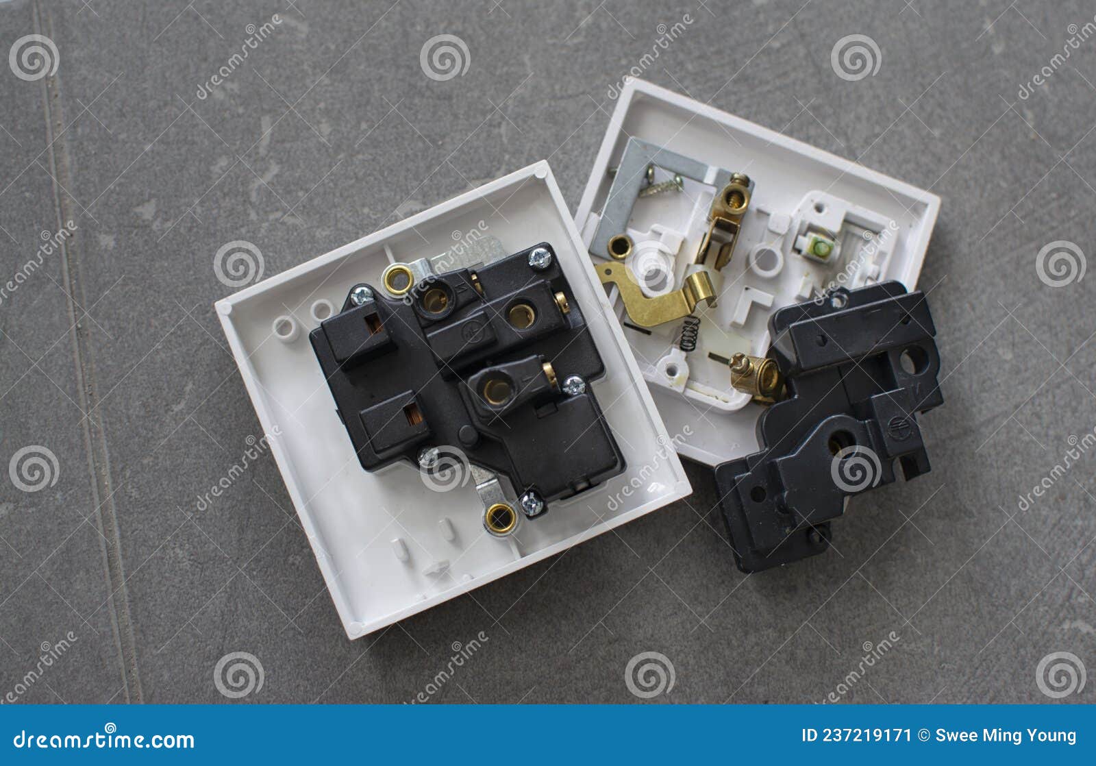 Three Pin Wall Socket Switched Plug Stock Image - Image of gadget ...