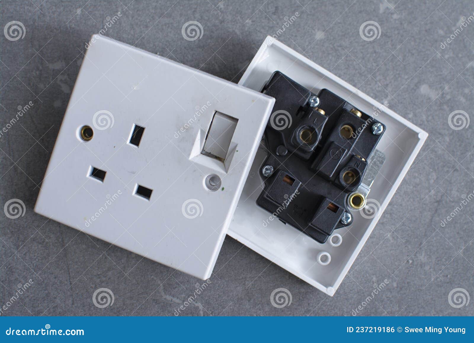 Three Pin Wall Socket Switched Plug Stock Photo - Image of apartment ...