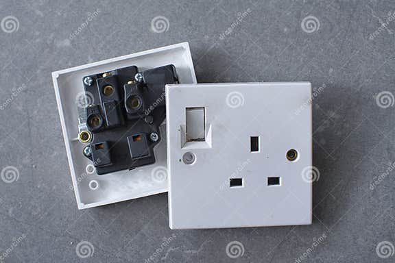 Three Pin Wall Socket Switched Plug Stock Image - Image of cable ...
