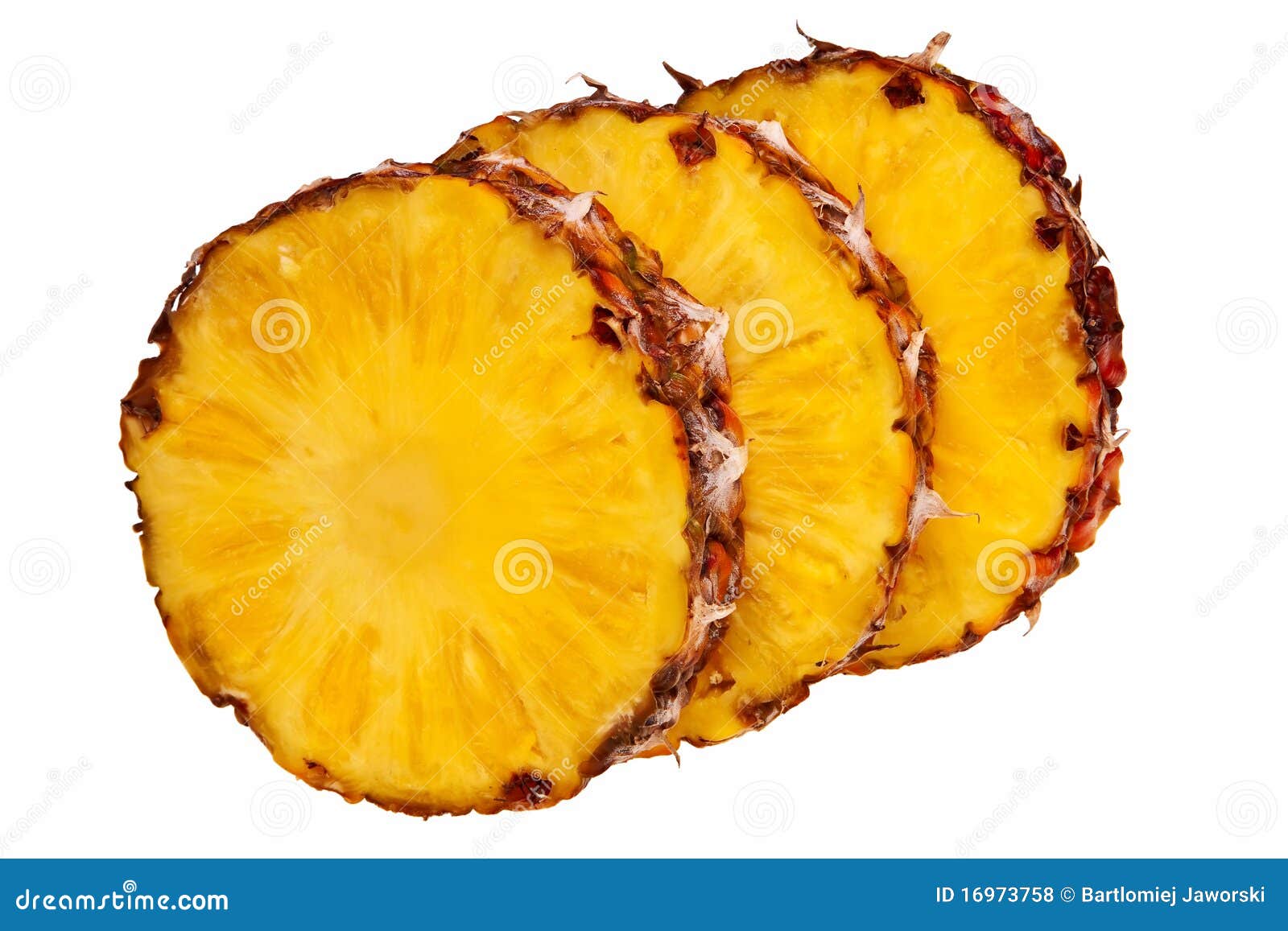 Three pineapple slices. stock photo. Image of freshness - 16973758